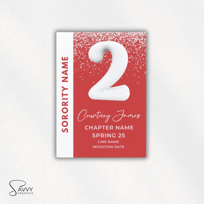 Sorority Numbers Digital Download, 5x7, 8.5x11, Canva Editable Print ...