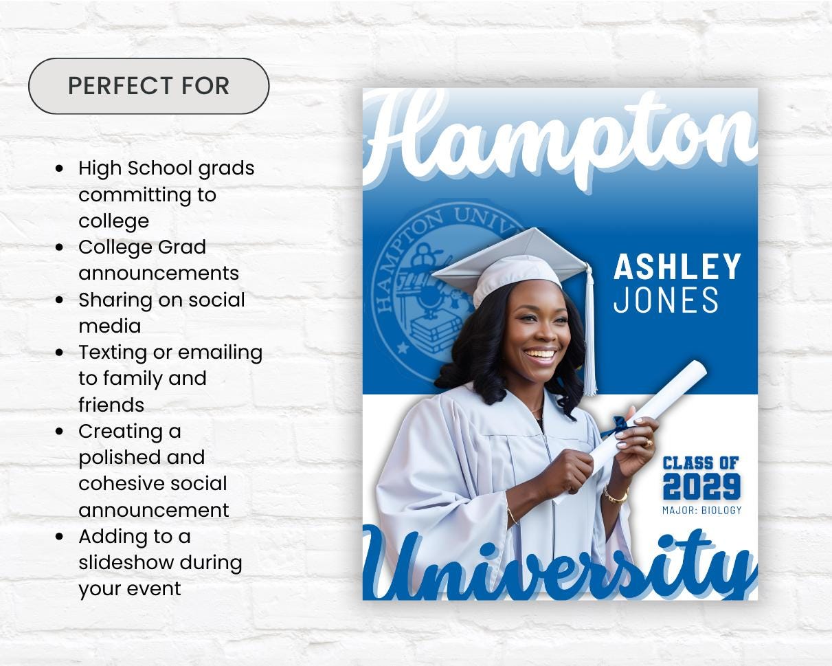 HBCU Photo Sign Template: DIY Editable Hampton University College ...