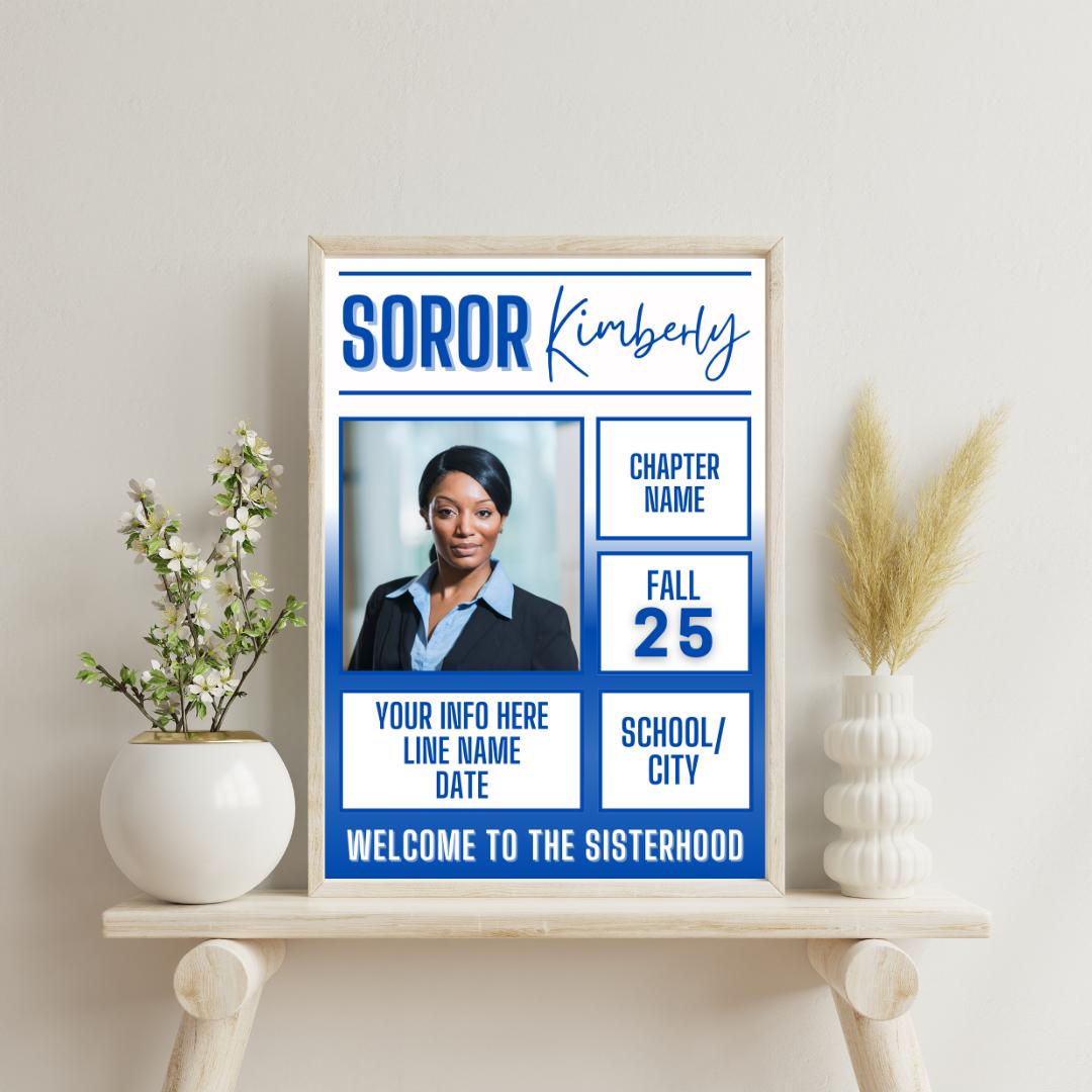 Sorority Sign, Canva Digital Download, 8.5x11, Editable Print, New ...