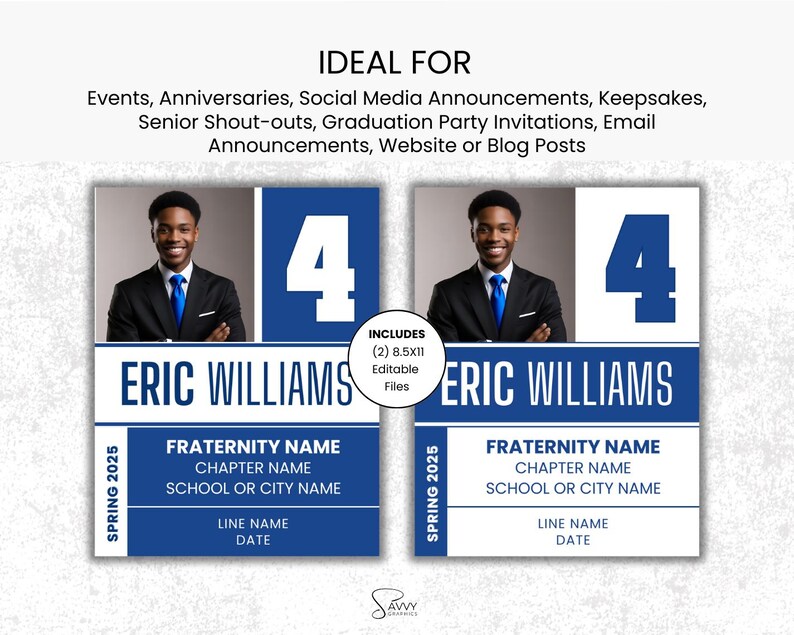 Fraternity Photo Sign, Canva Digital Download, 8.5x11 Editable Print ...