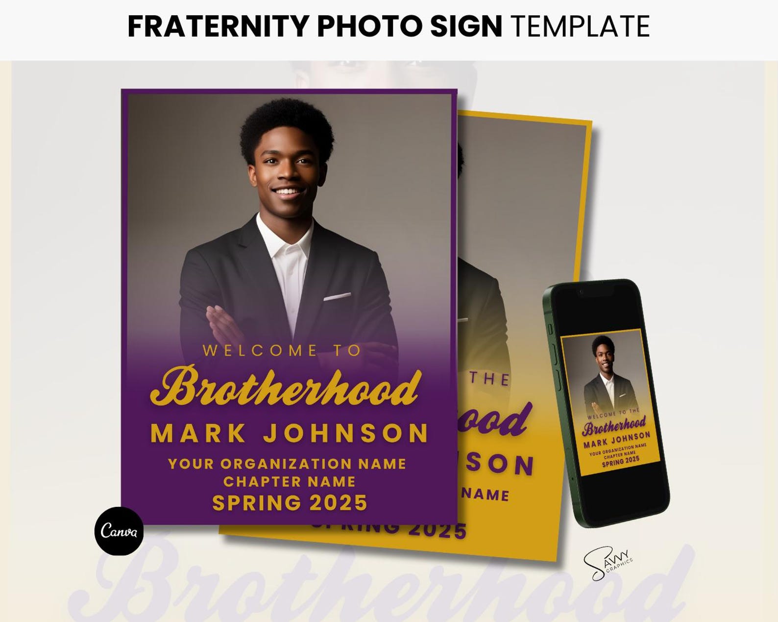 Fraternity Photo Sign Template: DIY Editable New Member Omega Psi Phi ...