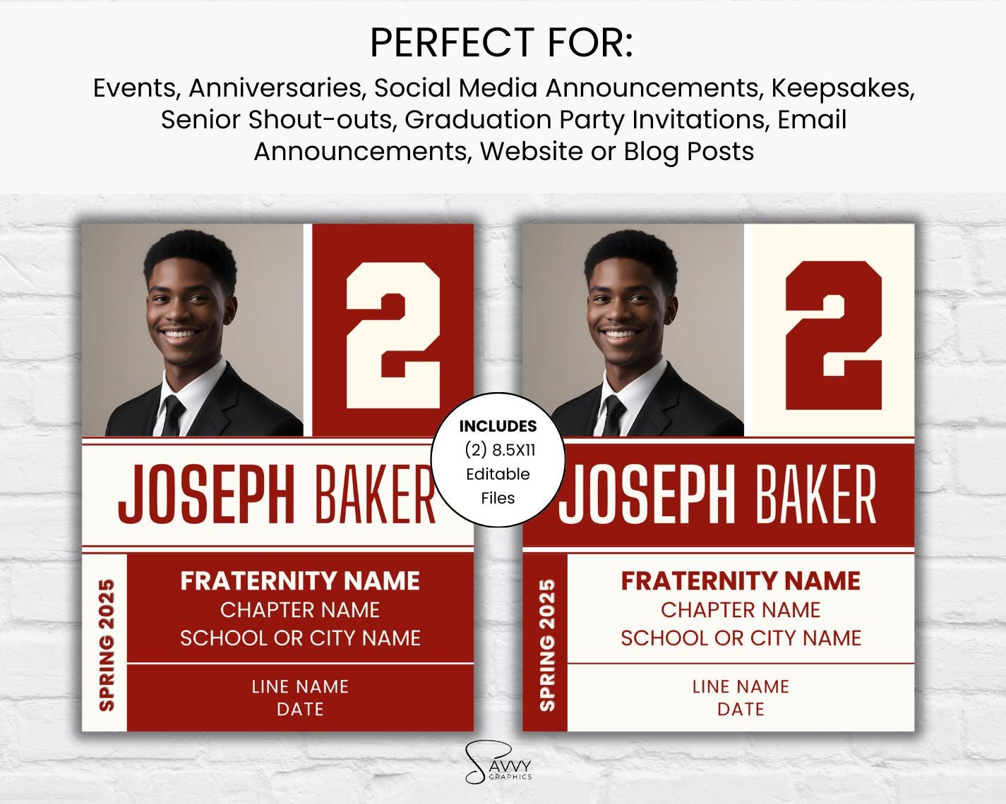 Fraternity Photo Sign, Canva Digital Download, 8.5x11, Editable Print ...