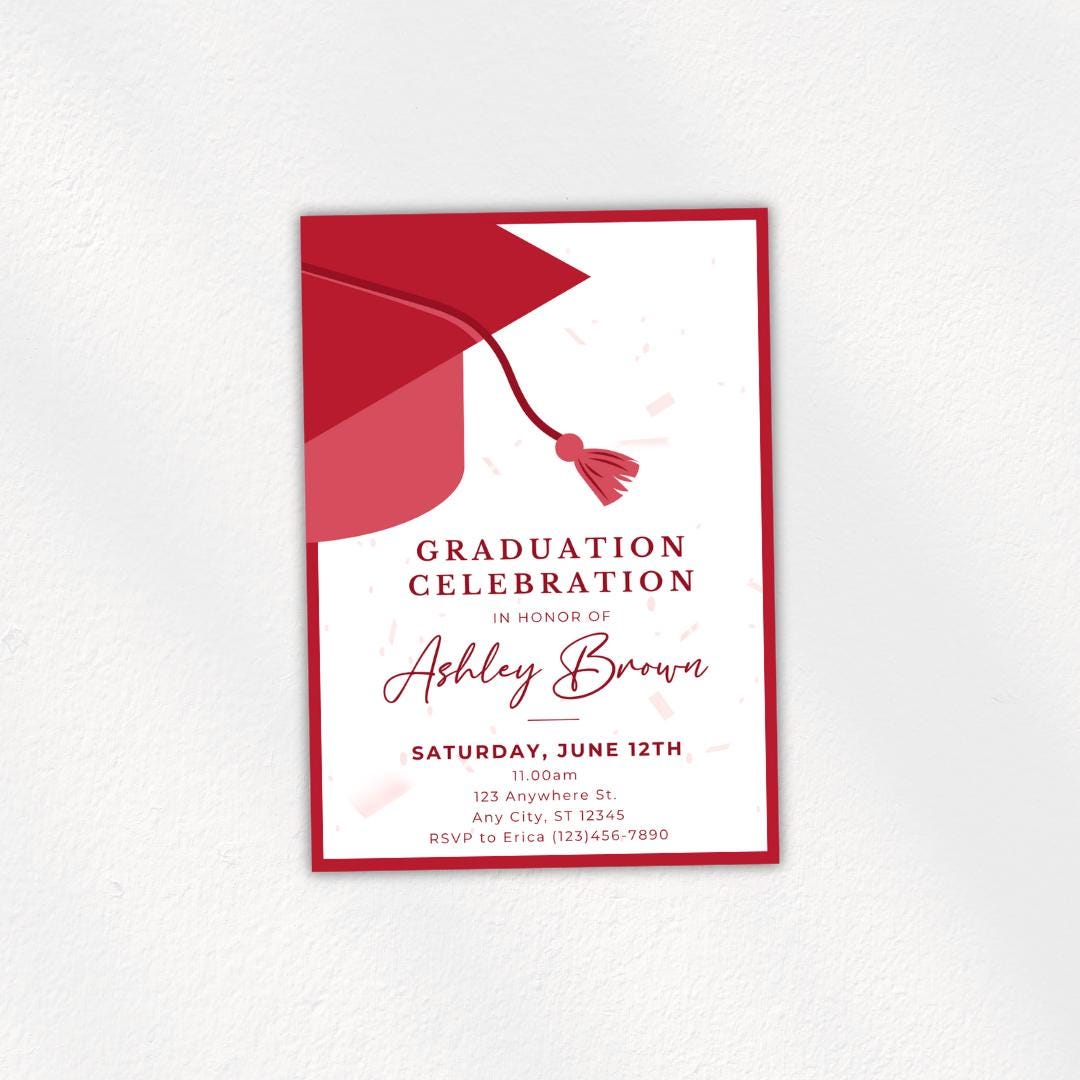 Custom Sorority Graduation Invitation | Editable Canva Template | DST ...