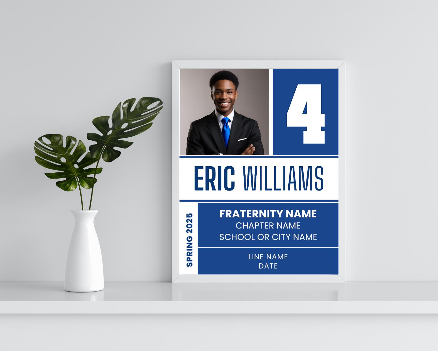 Fraternity Photo Sign, Canva Digital Download, 8.5x11 Editable Print ...
