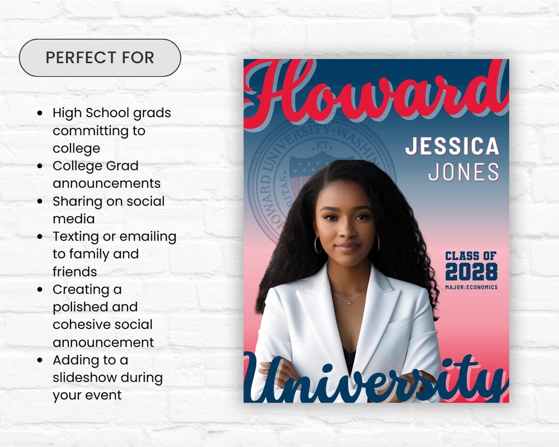 HBCU Photo Sign Template: DIY Editable Howard University College ...