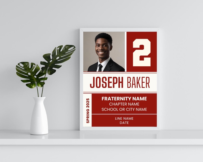 Fraternity Photo Sign, Canva Digital Download, 8.5x11, Editable Print ...