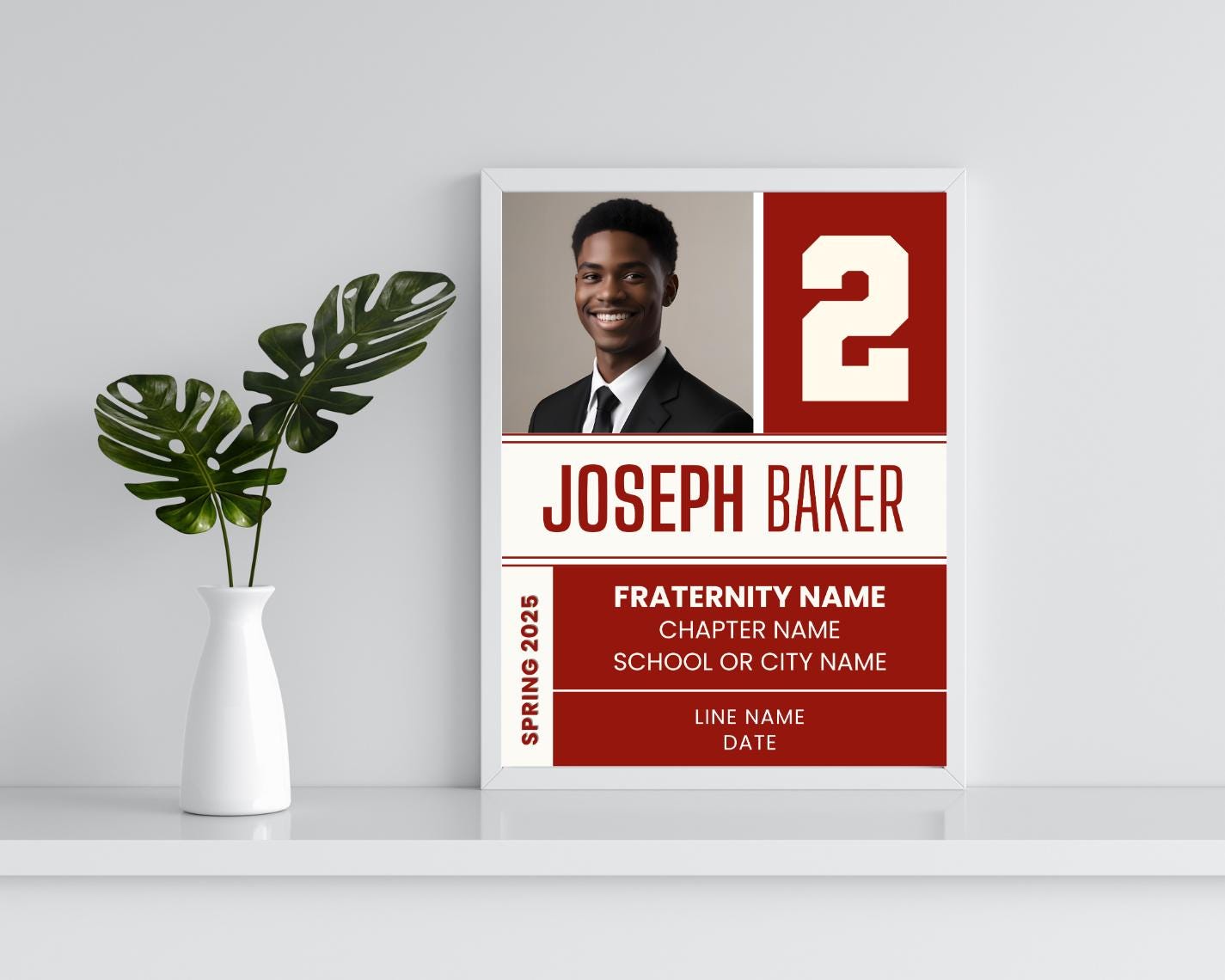 Fraternity Photo Sign, Canva Digital Download, 8.5x11, Editable Print ...