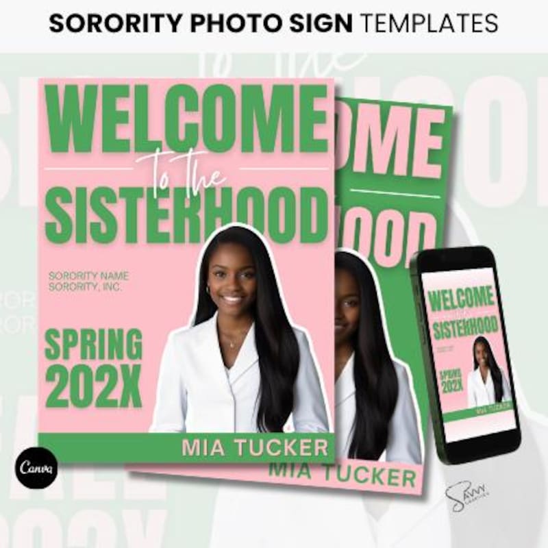 Sorority Banner Template - Etsy