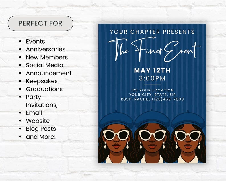 Sorority Invitation Template: Editable Event Flyer Zeta Phi Beta (canva ...