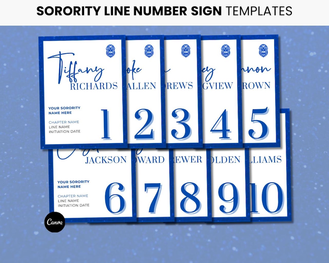 Zeta Phi Beta Sorority Line Number Sign Template: DIY Editable New ...