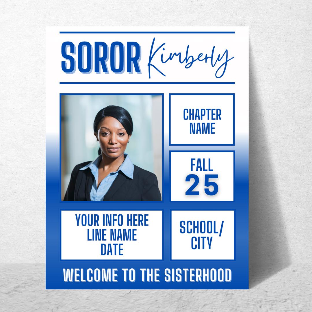 Sorority Sign, Canva Digital Download, 8.5x11, Editable Print, New ...
