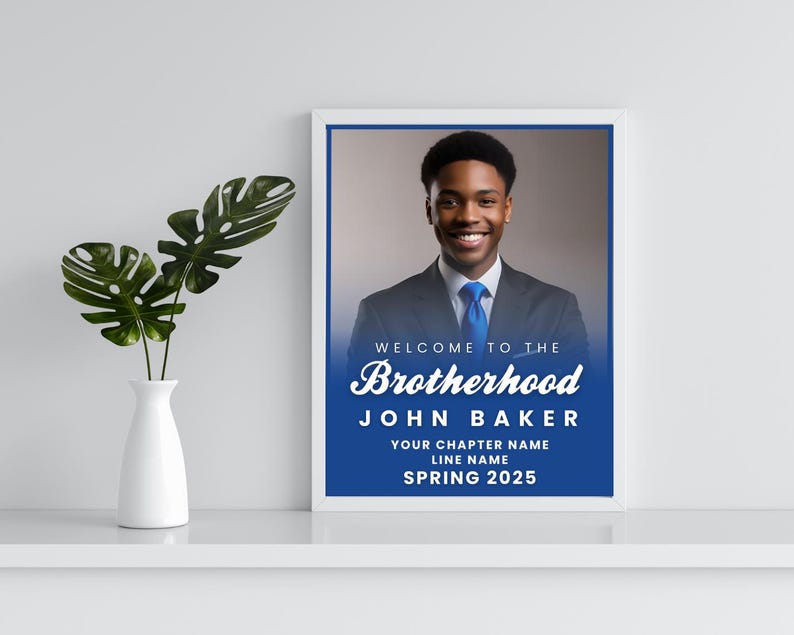 Fraternity Photo Sign, Canva Digital Download, DIY Editable Print, New ...