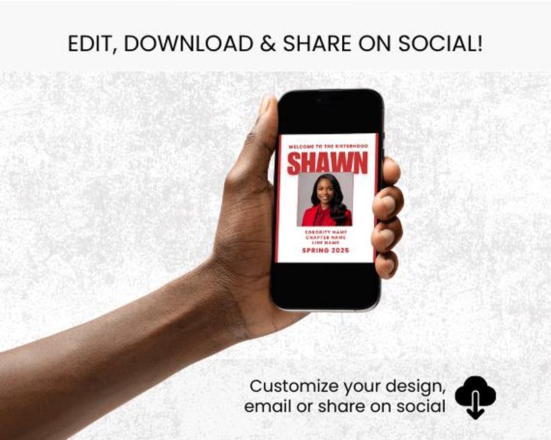 Sorority Photo Sign Template Canva, DIY, Digital Download, Editable ...