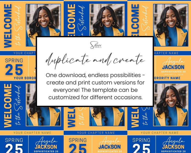 Sorority Sign, Canva Digital Download, 8.5x11, Editable Print, New ...