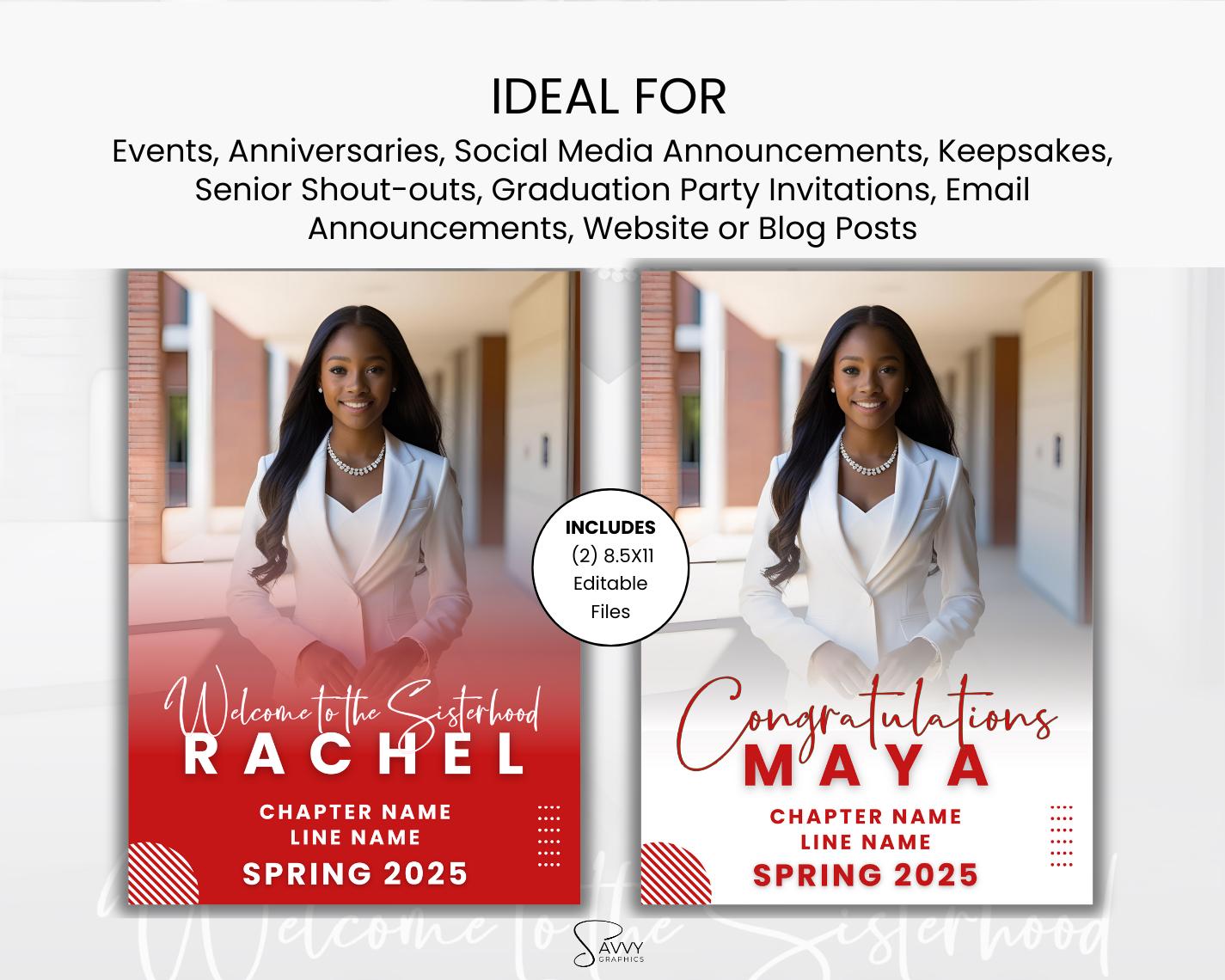 Sorority Photo Sign Template Canva, DIY, Digital Download, Editable ...