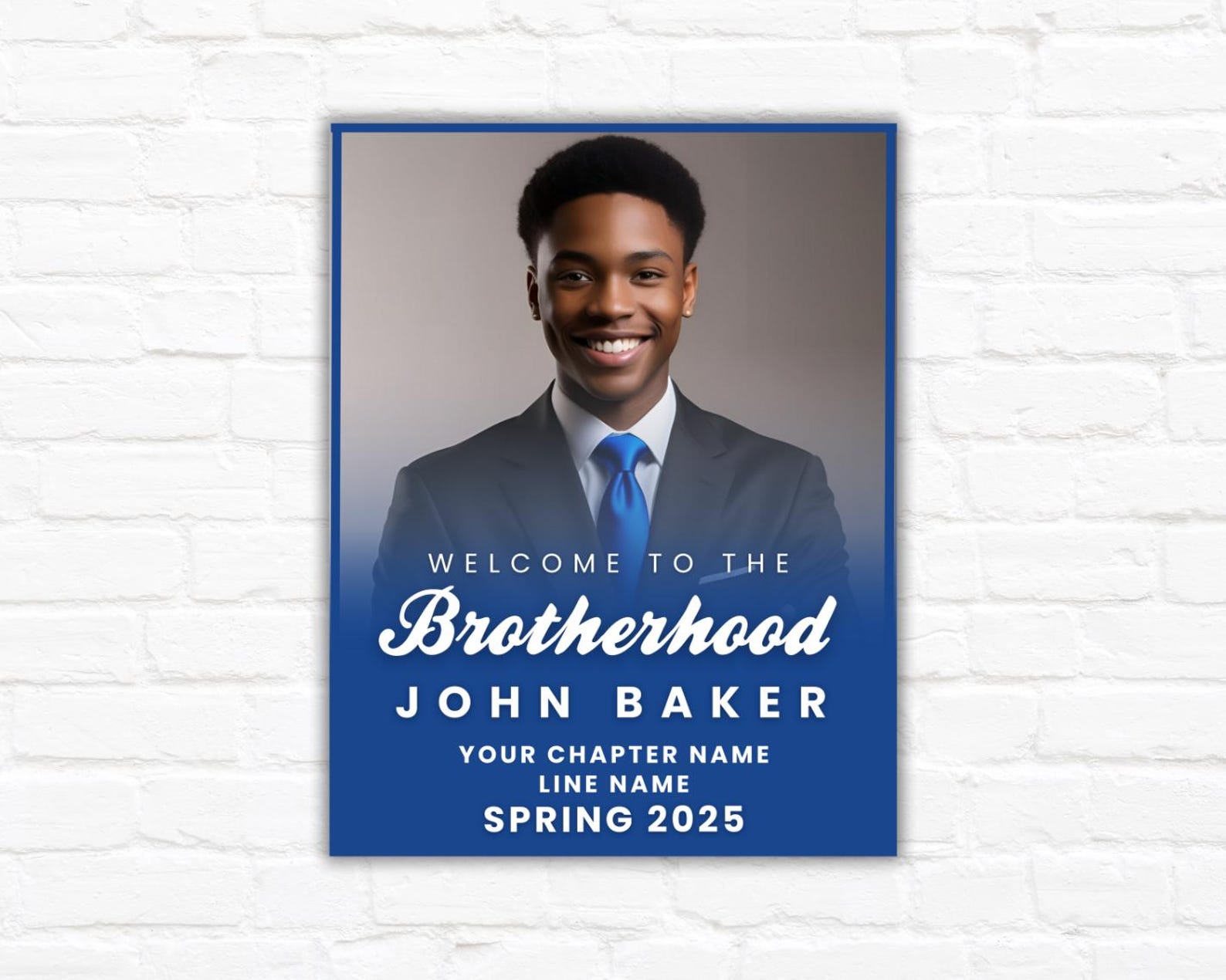 Fraternity Photo Sign, Canva Digital Download, DIY Editable Print, New ...