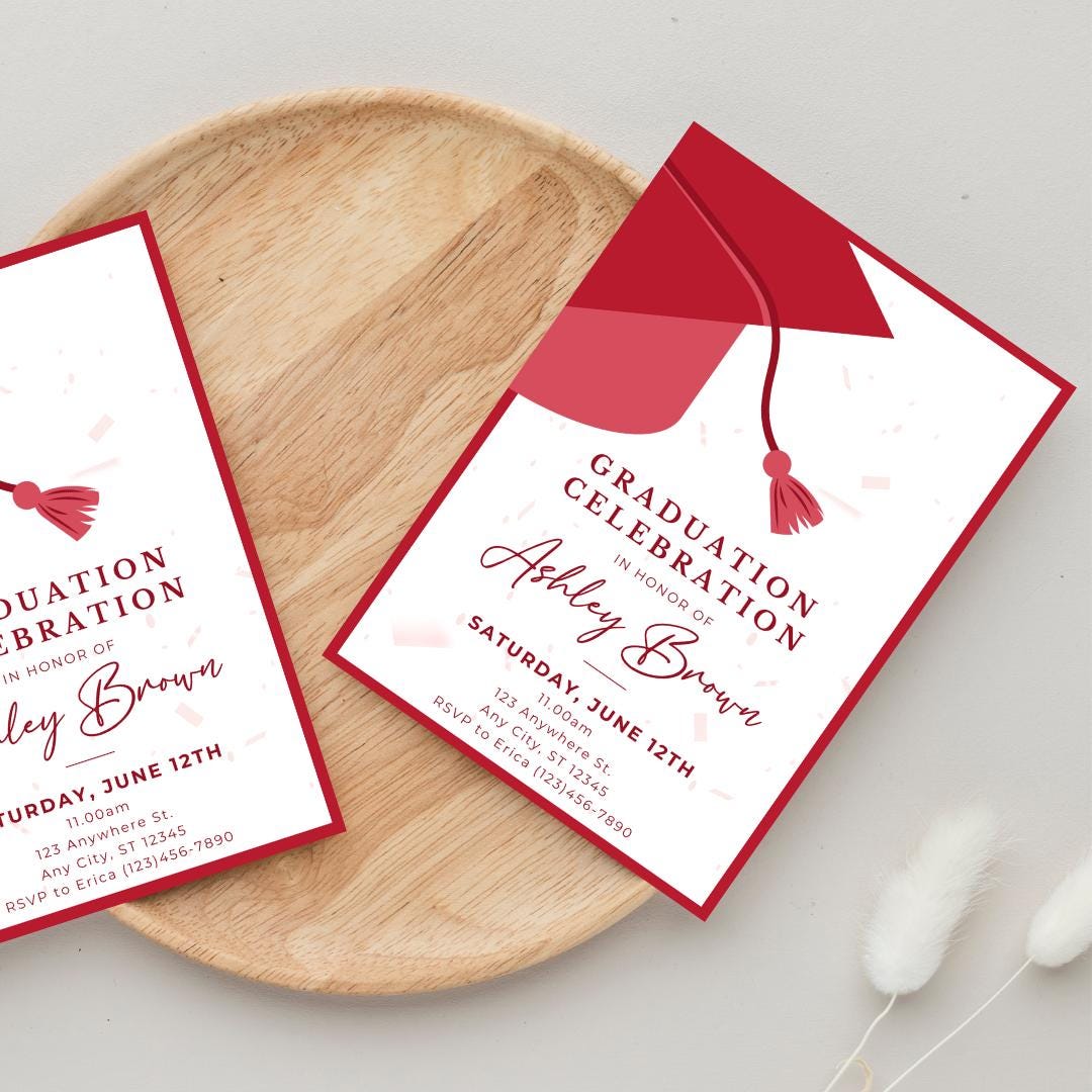 Custom Sorority Graduation Invitation | Editable Canva Template | DST ...