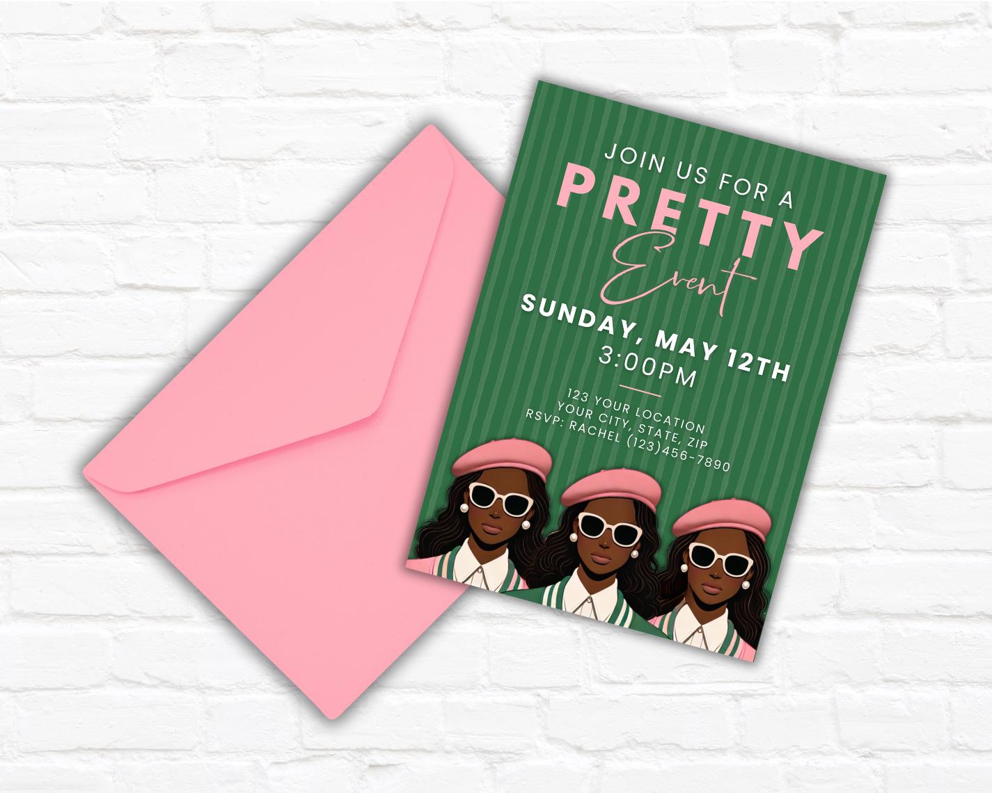 Editable Sorority Invitation Template, Canva Event Flyer, Digital ...
