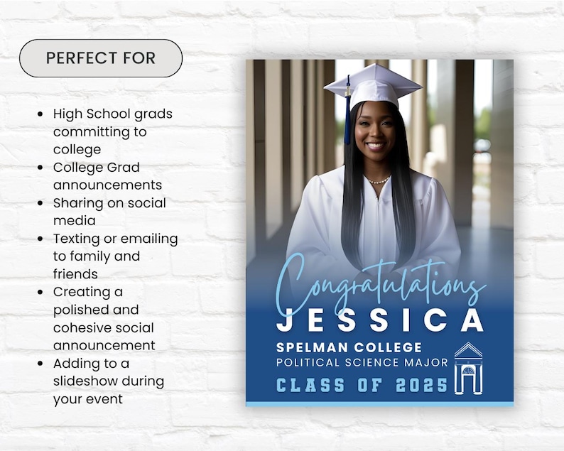 HBCU Photo Sign Template: DIY Editable Spelman College Graduation ...