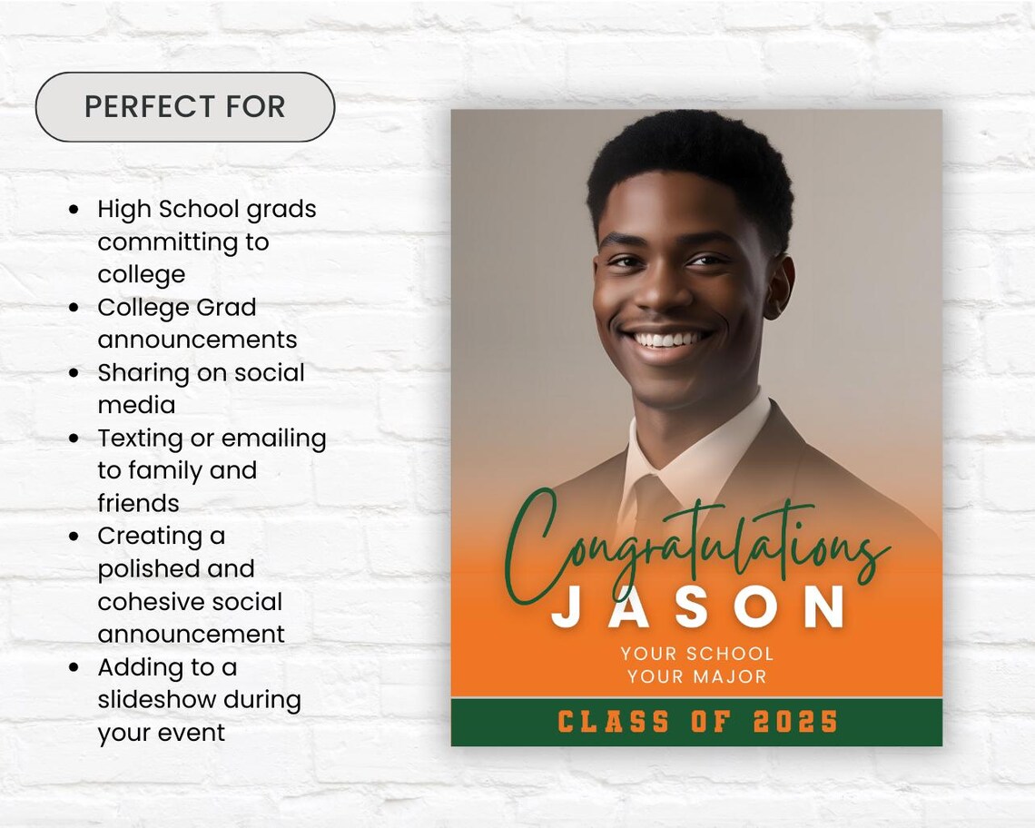 Editable Graduation Photo Sign, Canva Digital Download, 8.5x11 Template ...