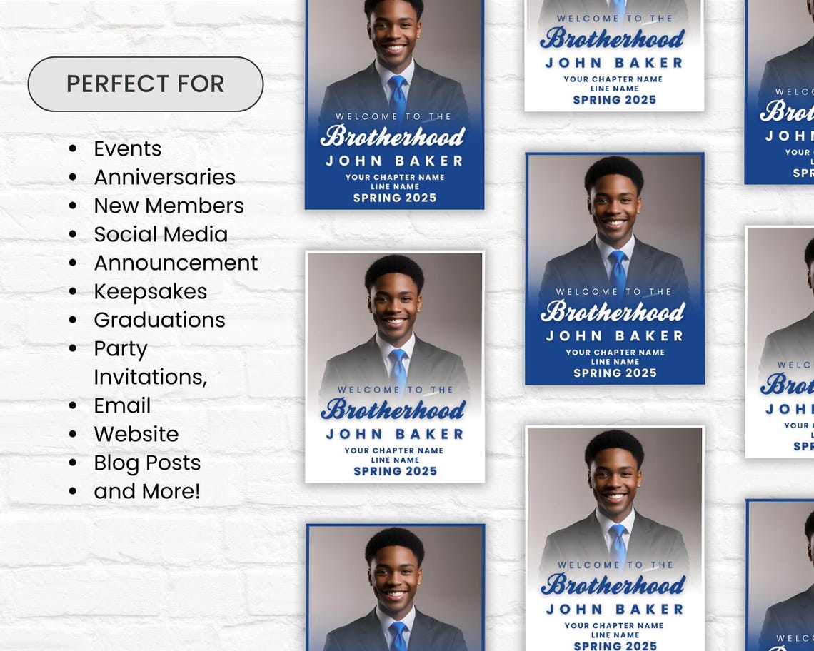 Fraternity Photo Sign, Canva Digital Download, DIY Editable Print, New ...