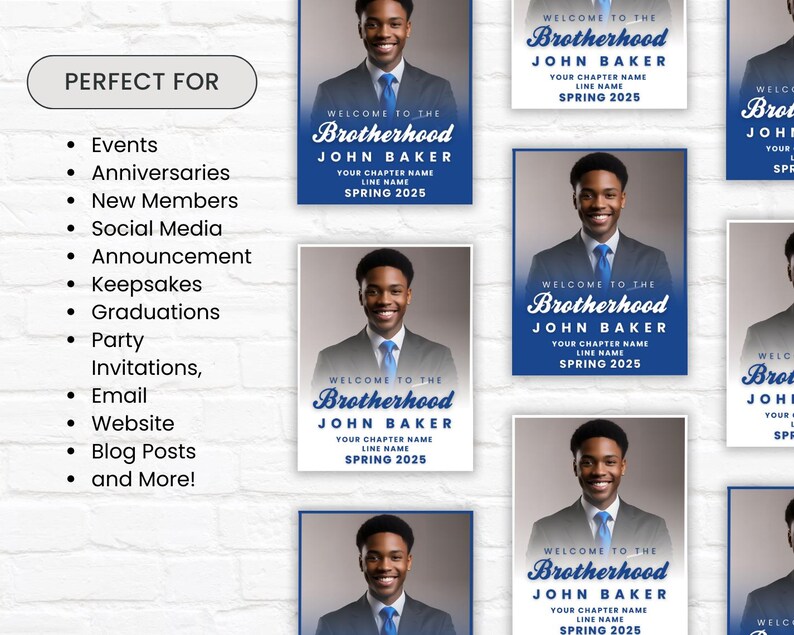 Fraternity Photo Sign, Canva Digital Download, DIY Editable Print, New ...