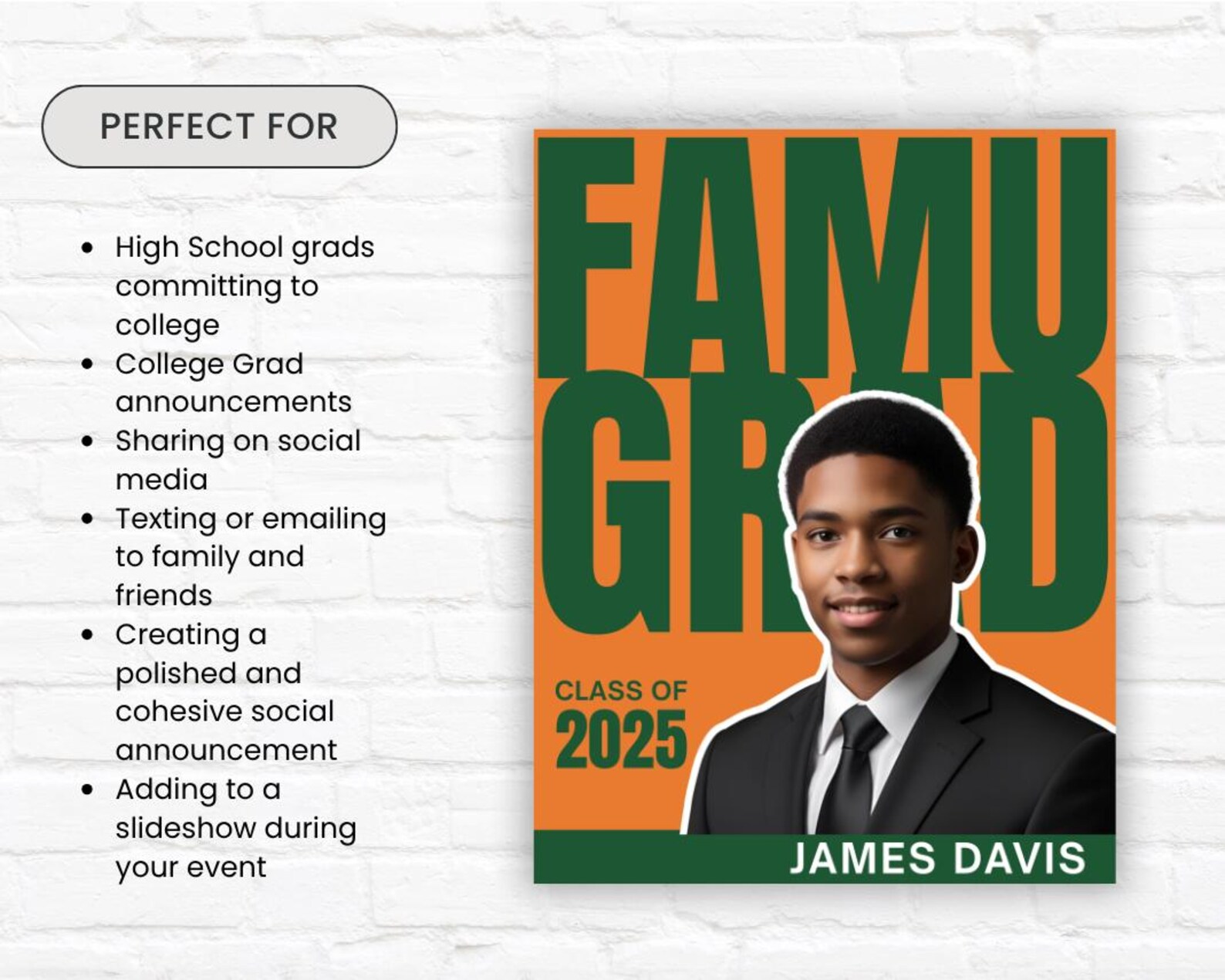 HBCU Graduation Photo Sign Template: FAMU College Commit Print Social ...