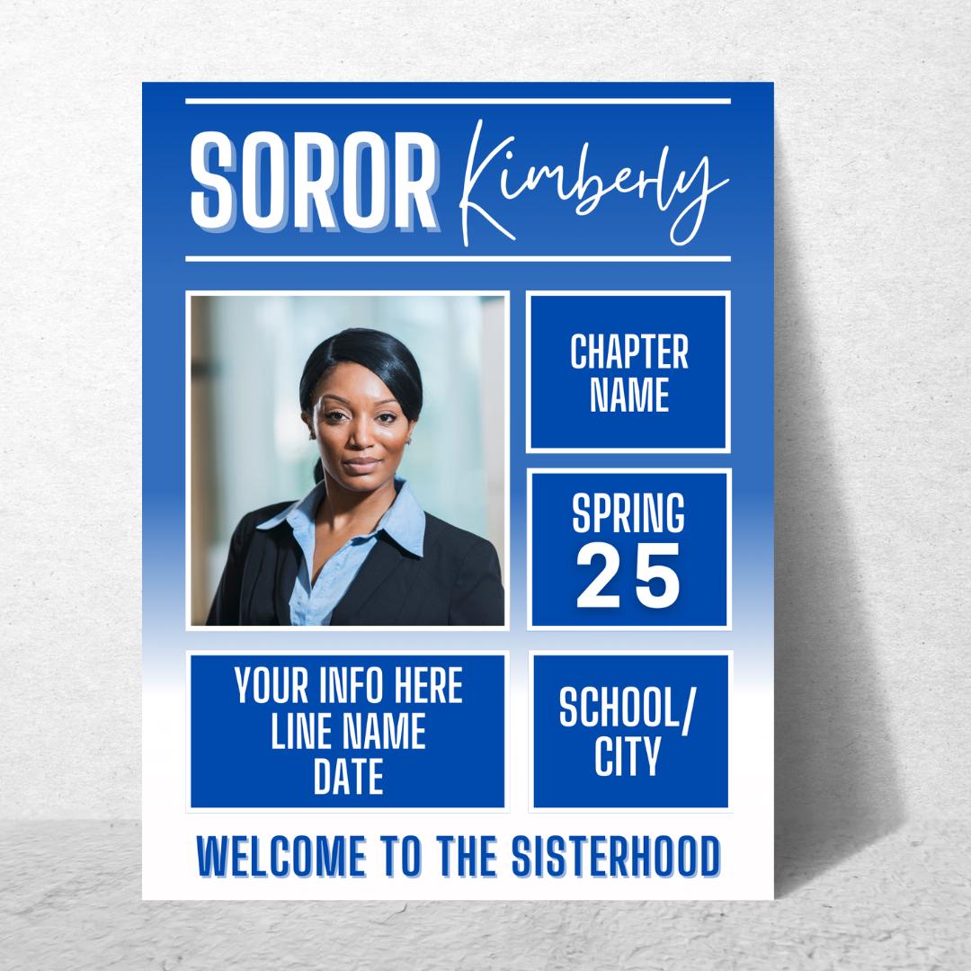 Sorority Sign, Canva Digital Download, 8.5x11, Editable Print, New ...