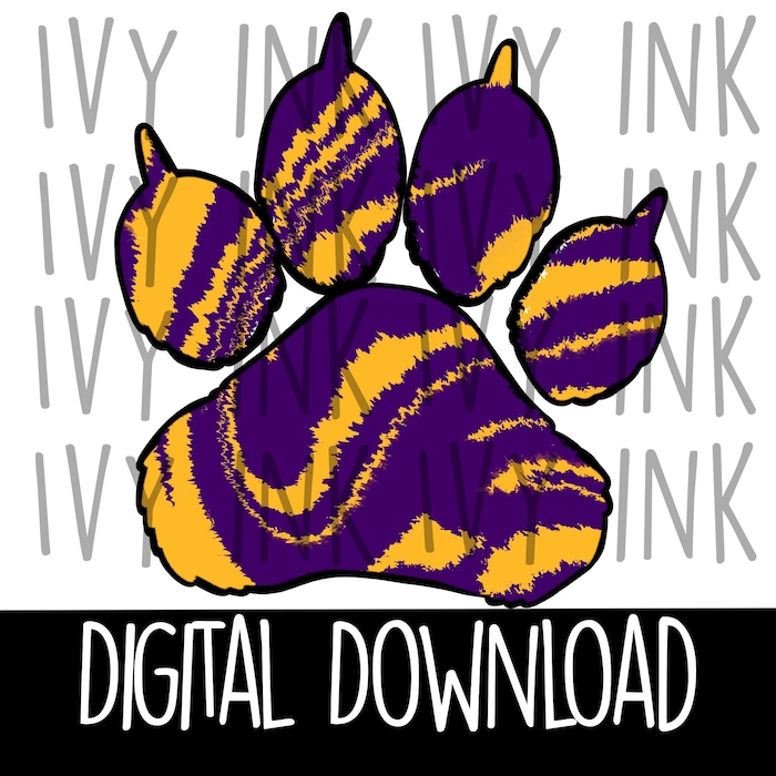 Lsu Paw Print - Etsy