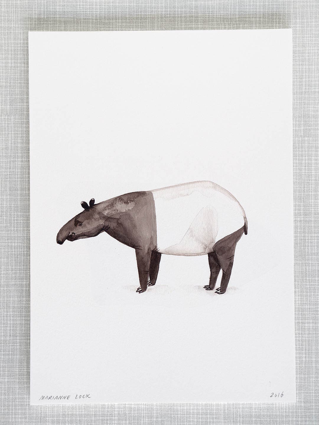 Tapir Animal Print A4 Size - Etsy