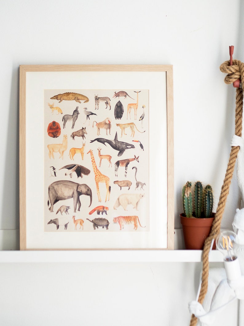 Animal Poster in A3 Size, Print on 100% Natural Recycled Paper - Etsy
