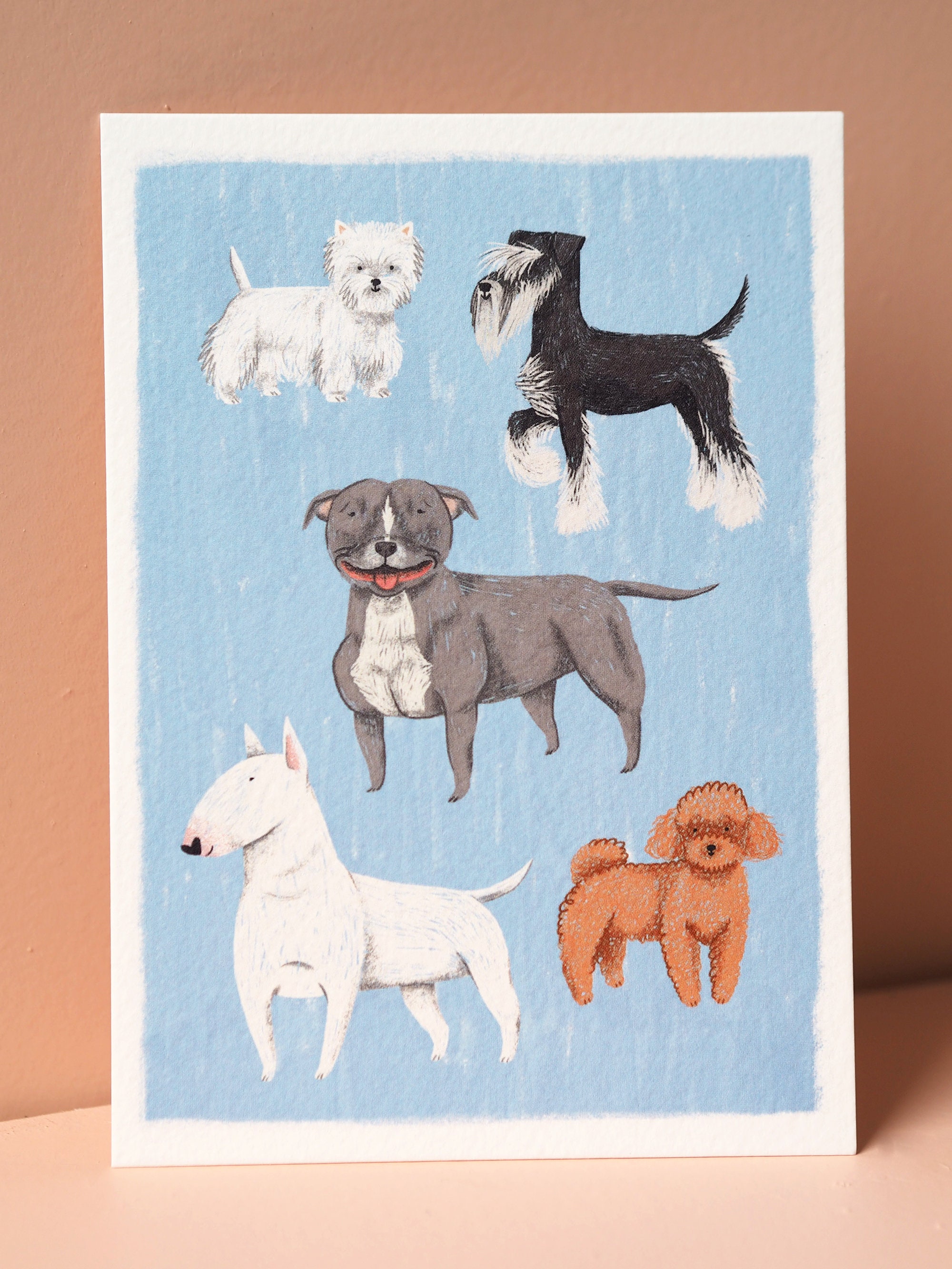 Dog Postcards 4 Different Cards With Dog Illustrations | Etsy