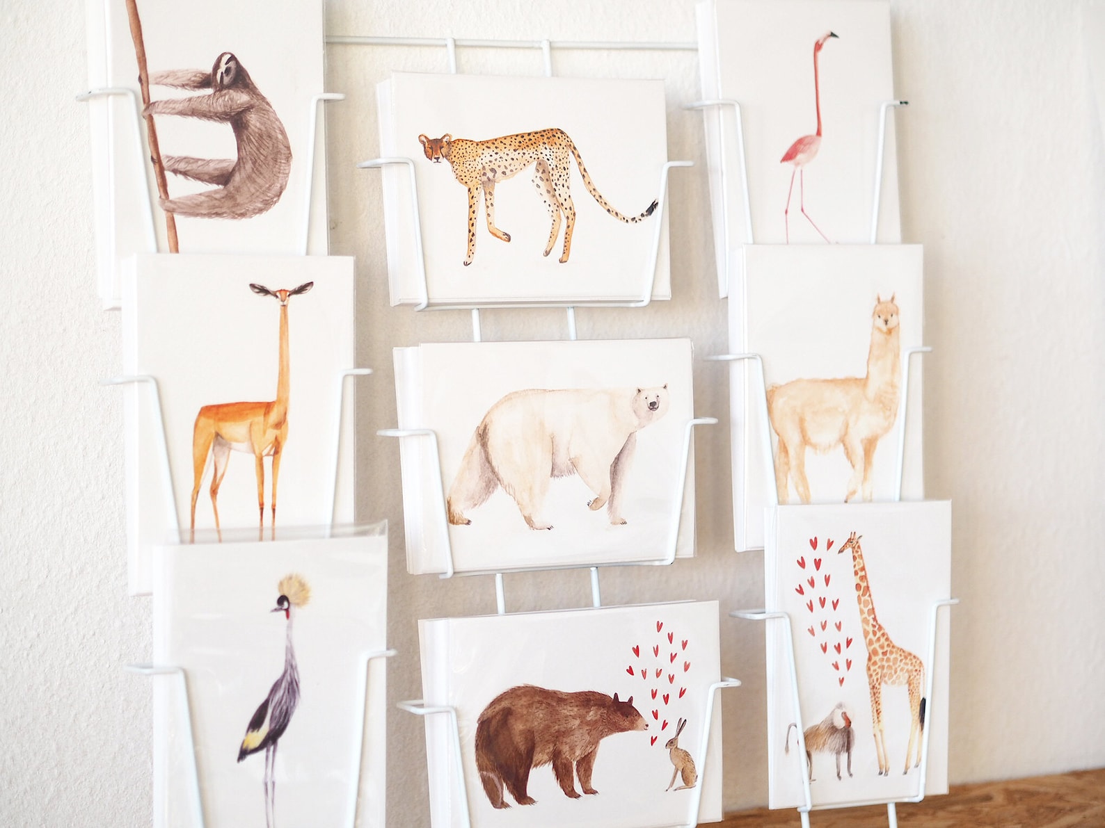 Animal Postcards 6 Different Animals Llama Sloth Giraffe - Etsy