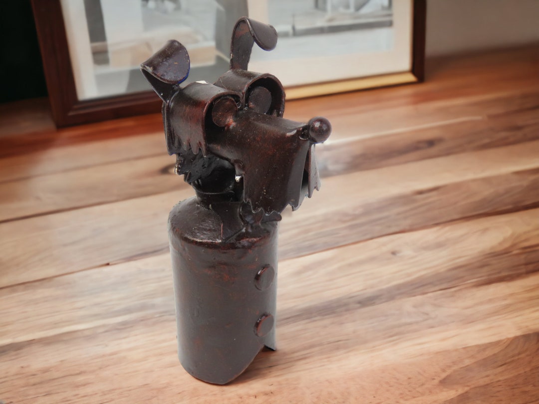 Metal Sculpture Dog Bottle Topper Bar Decor - Etsy