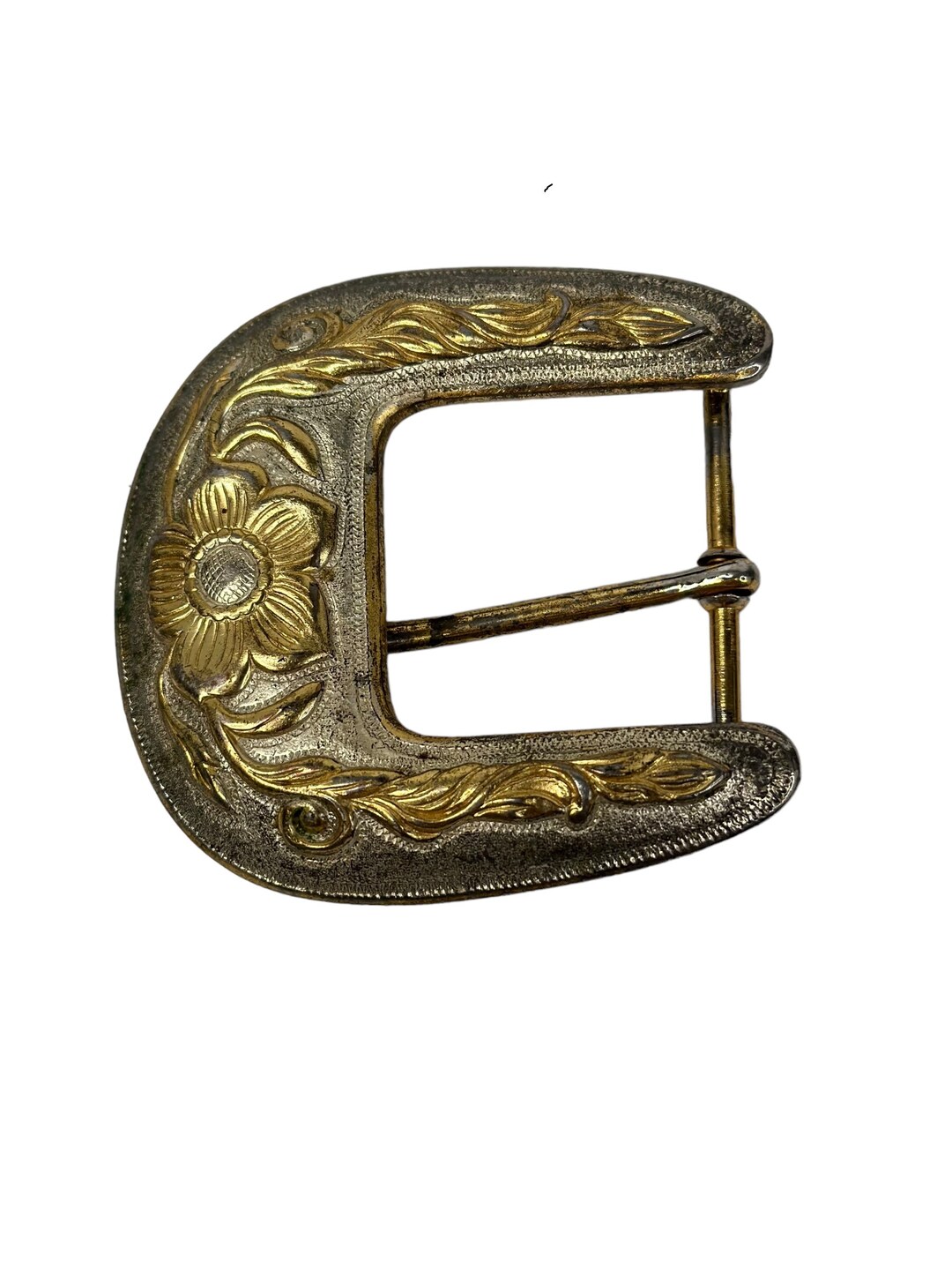 Vintage Western Belt Buckle Loop Gold Color - Etsy