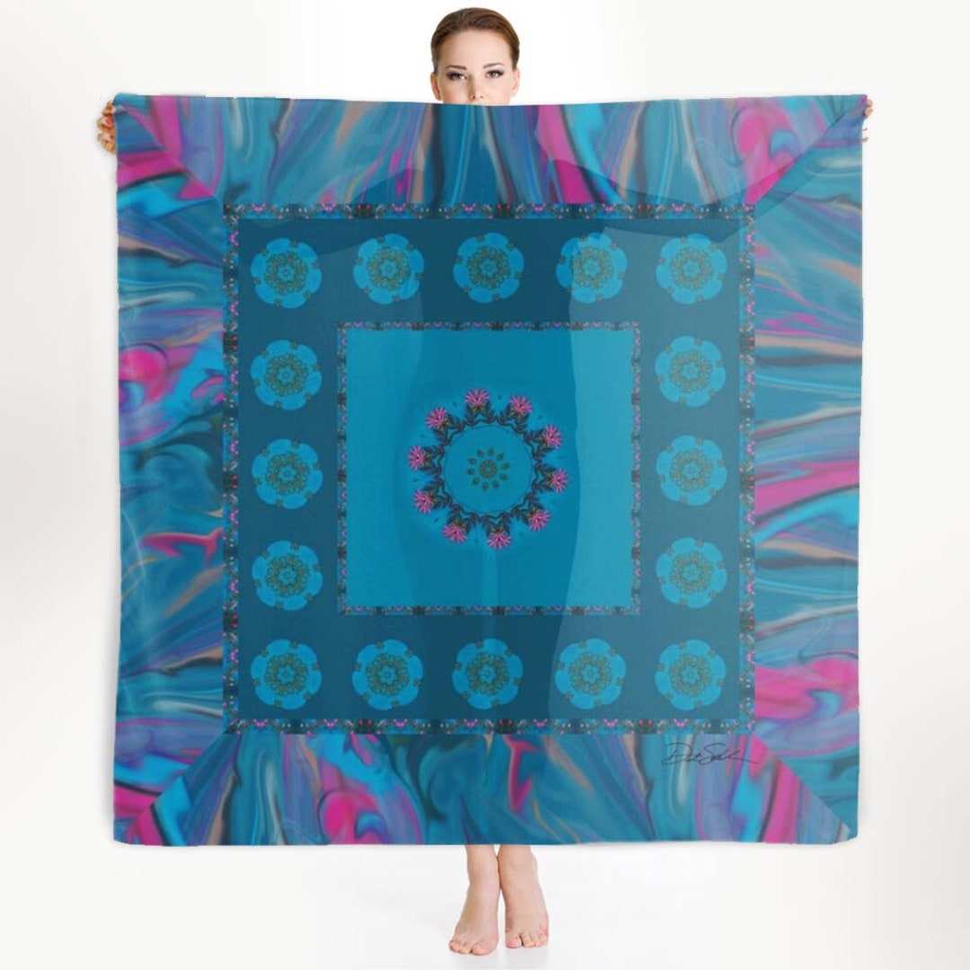 Ocean Beach Sand Dollars Large Square Scarf, Pareo, Head Wrap, Sarong ...