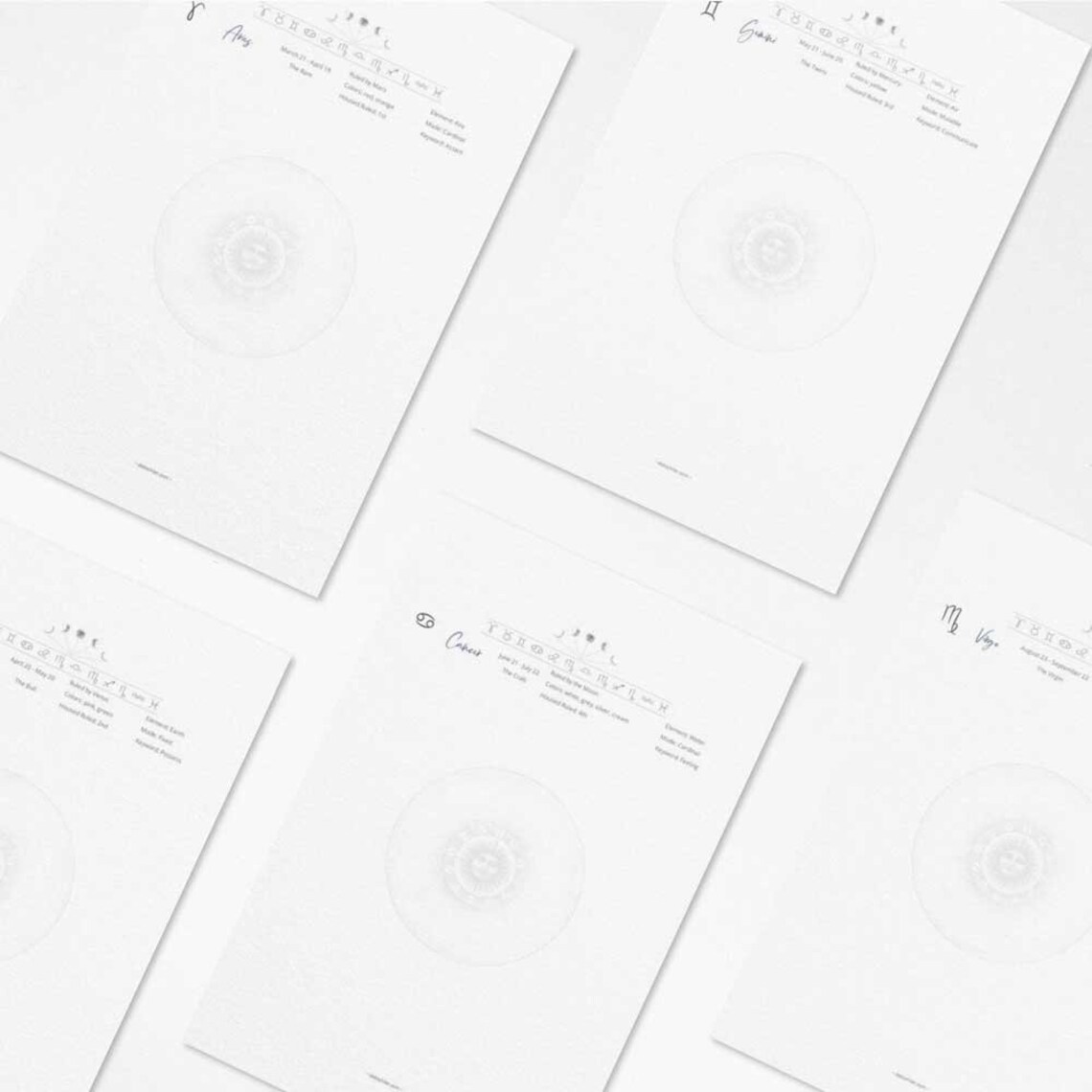 Astrology Sun Signs Printable Quick Reference Guide, Cheat Sheet Bundle ...