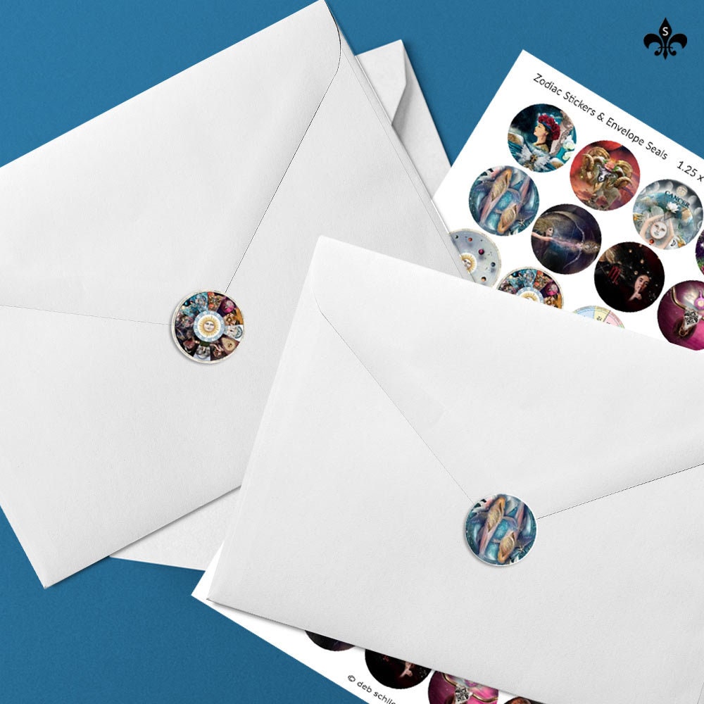 Printable Astrology Stickers, Zodiac Sun Sign Glyphs (digital Download ...