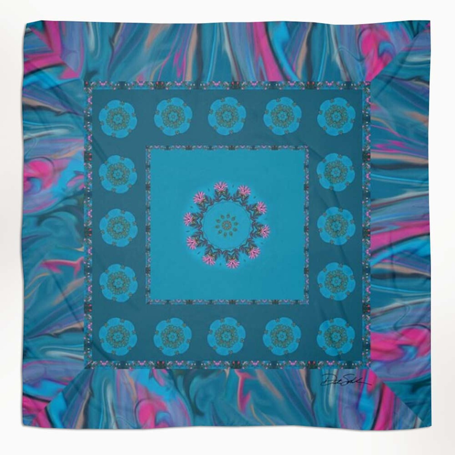 Ocean Beach Sand Dollars Large Square Scarf, Pareo, Head Wrap, Sarong ...