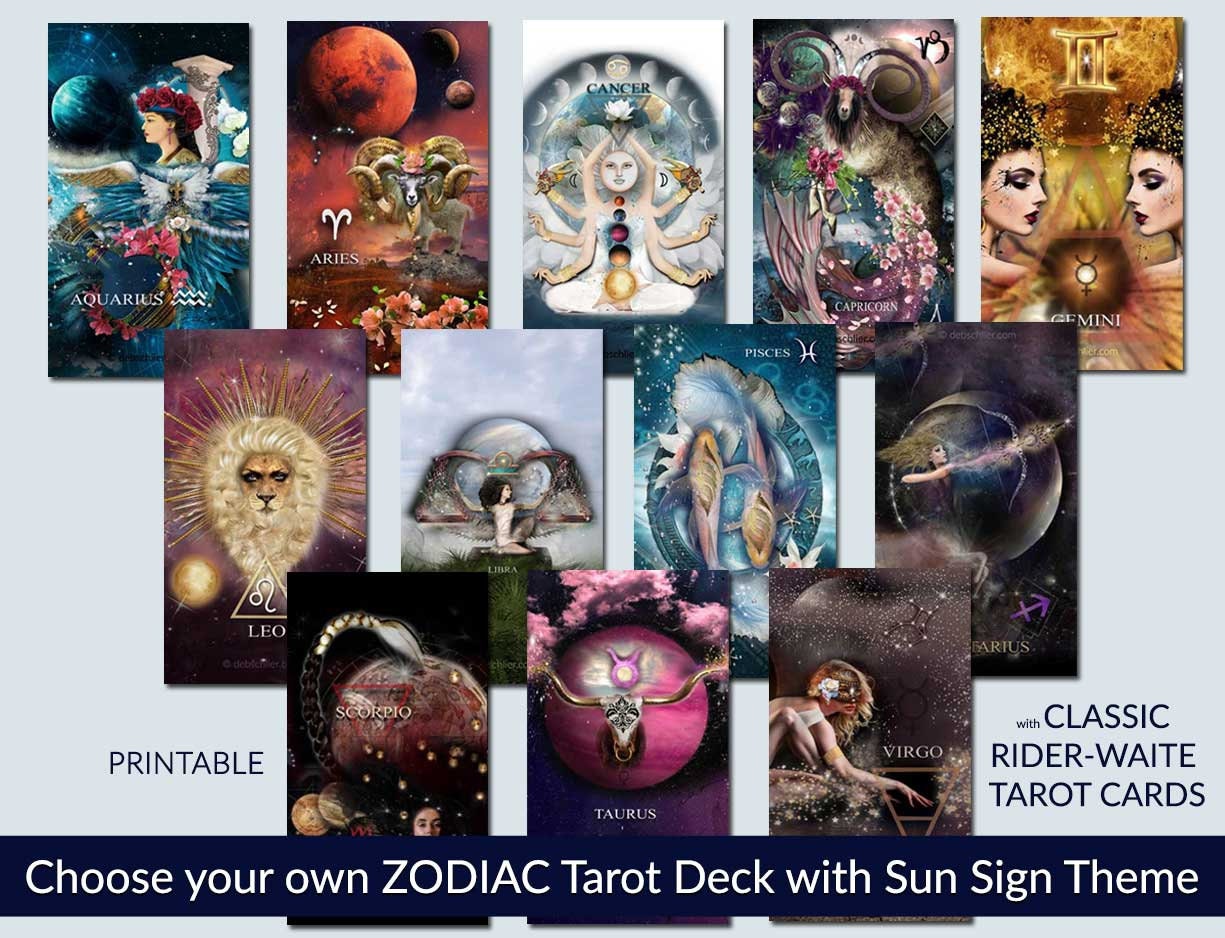 Printable Tarot Deck. Rider-waite Tarot Card Package With - Etsy