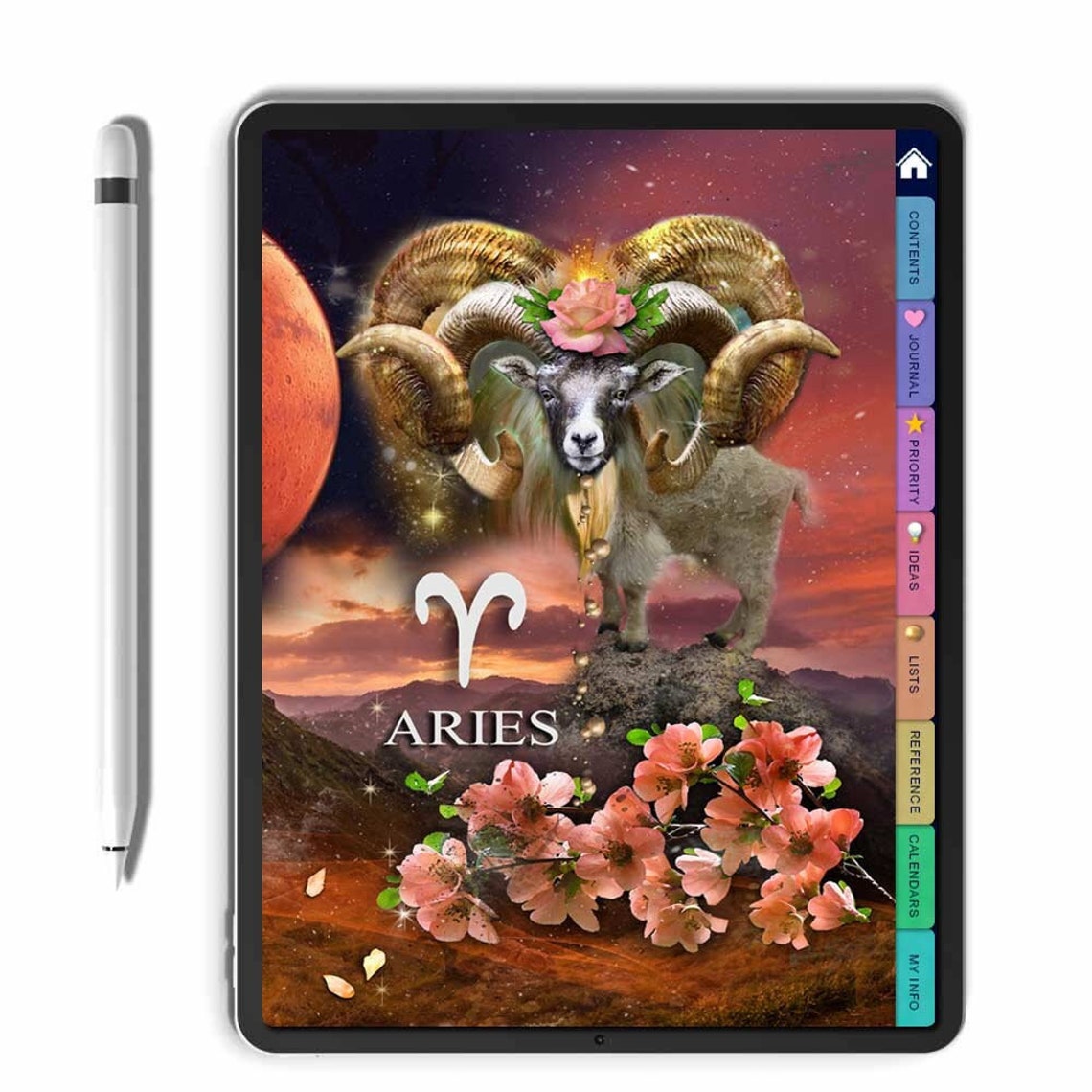Aries Journal Digital Ebook, Printable PDF, Ram Mountain Goat Self-care ...