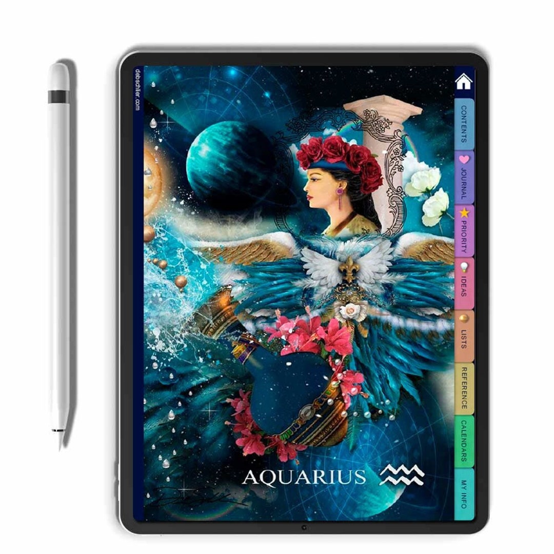 Aquarius Zodiac Journal, Self-care Digital Notebook (printable PDF) - Etsy