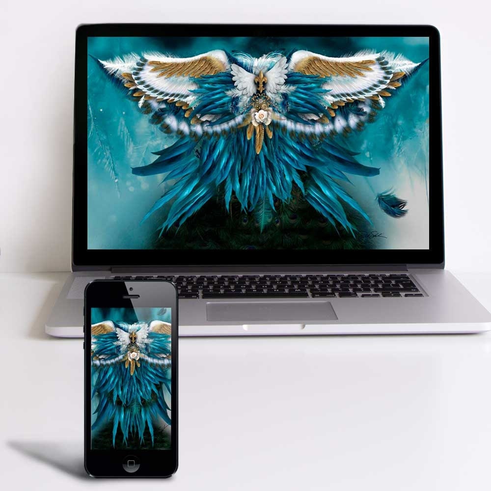 Blue Angel Wings Digital Background. Virtual Backdrop for - Etsy