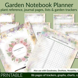 Gardeners Companion Printable Template Bundle. Notebook Page Templates ...