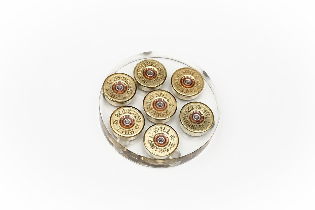 12 Gauge Shotgun Shell high Brass Epoxy Resin Coaster, Handmade One of ...