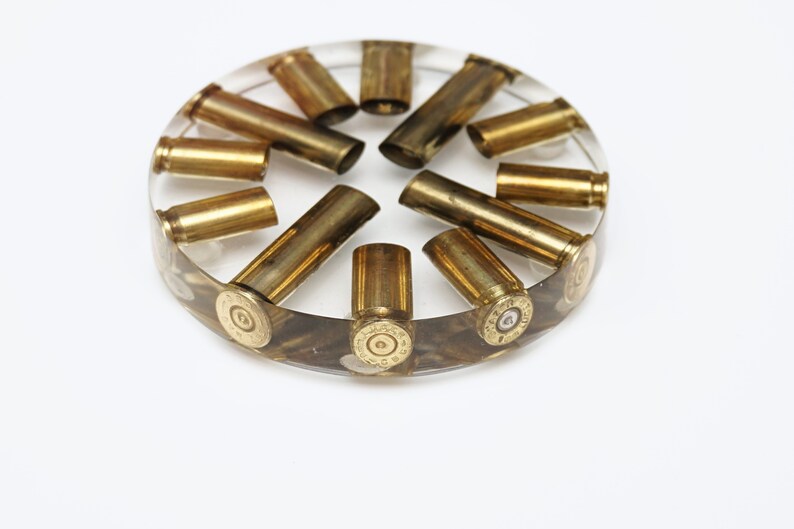 9MM and 357 Magnum Bullet Casing Epoxy Resin Coaster, Handmade One of A ...