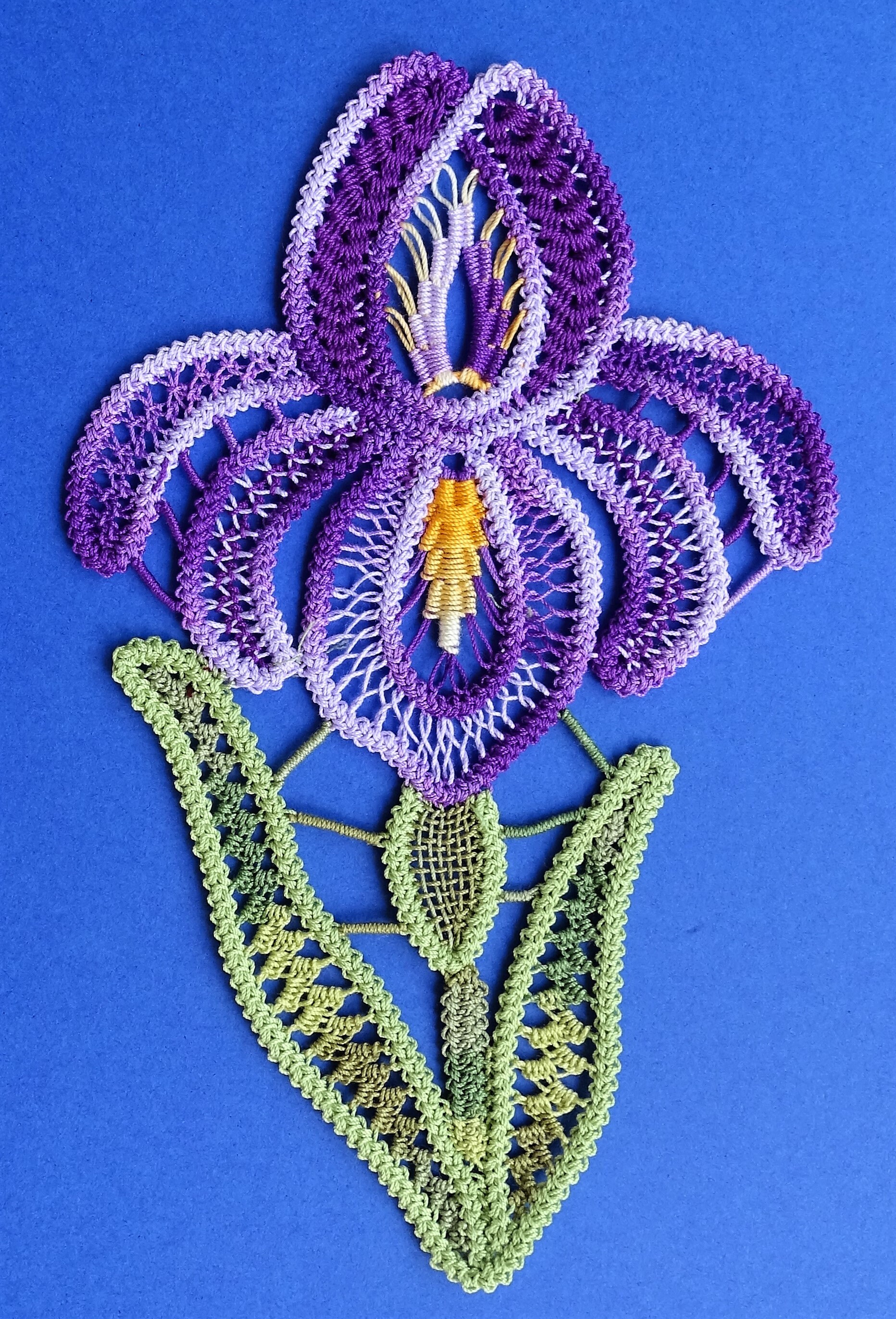 PDF Instant Download - Romanian Point Lace, Iris(purple Iris) - Pattern ...