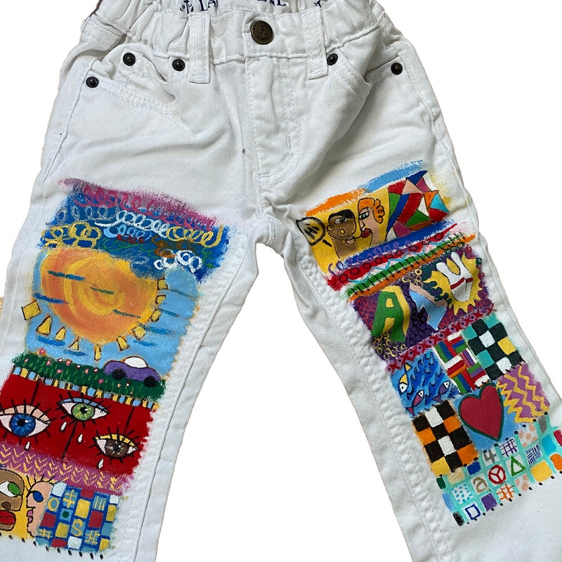 Abstract Jeans - Etsy