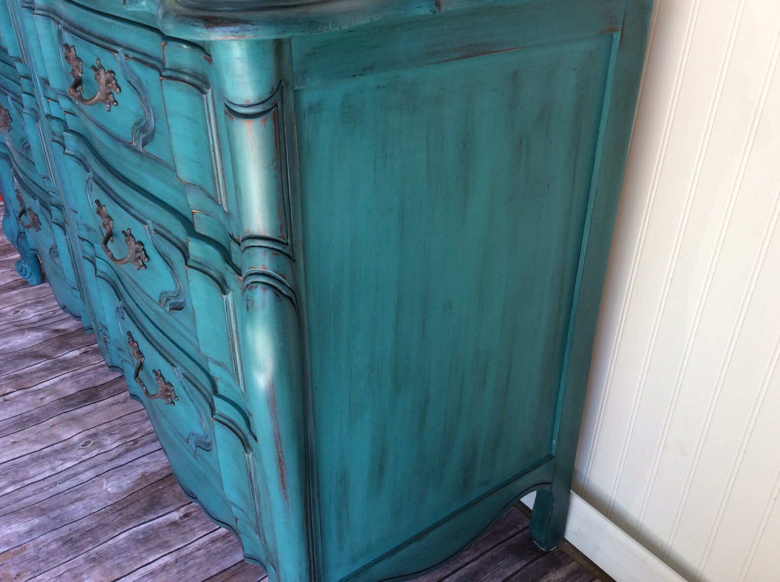 Teal Dresser French Provincial Vintage Dresser Custom Order - Etsy