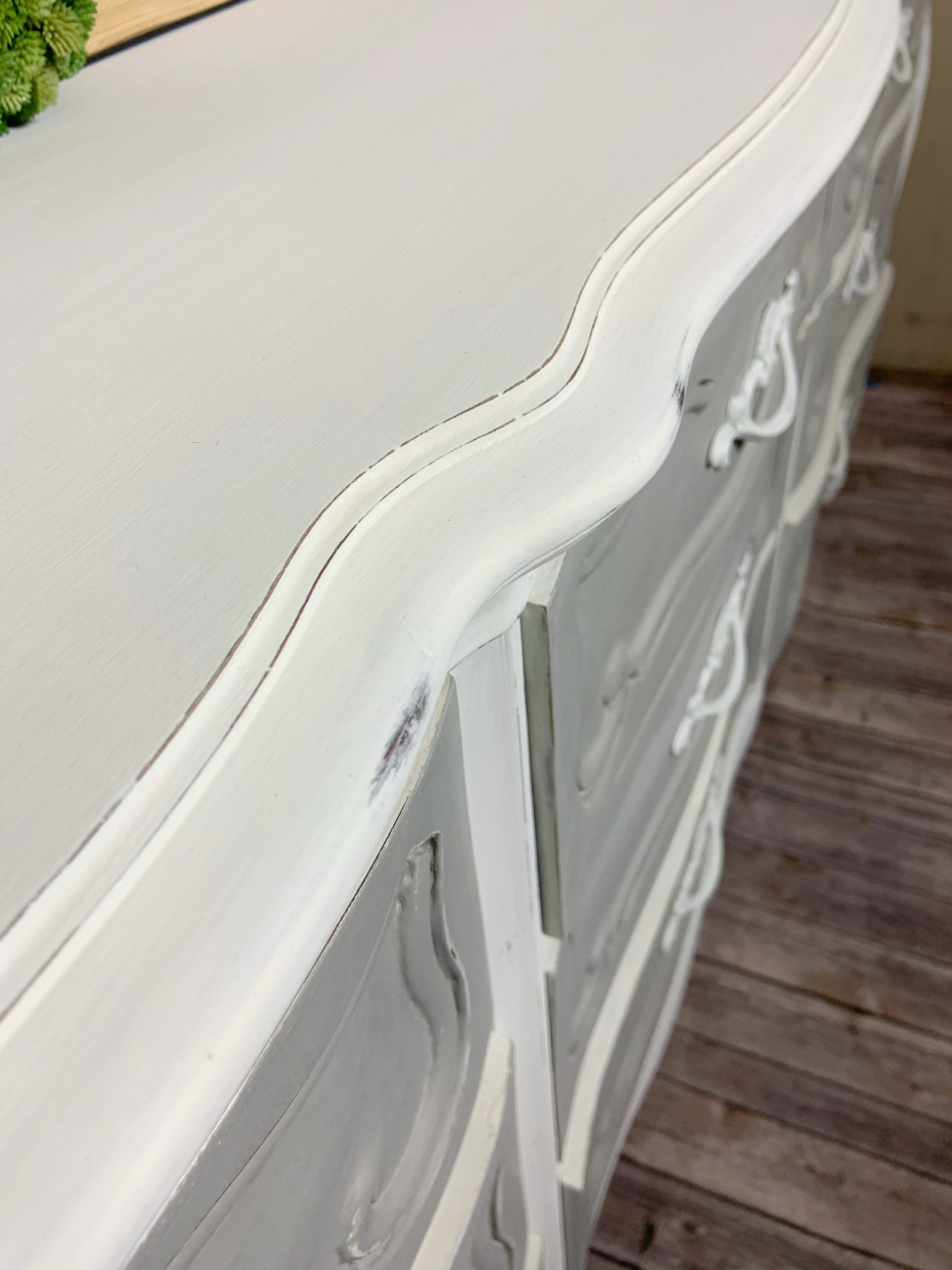 French Provincial Antique Dresser Grey White Vintage Buffet - Etsy